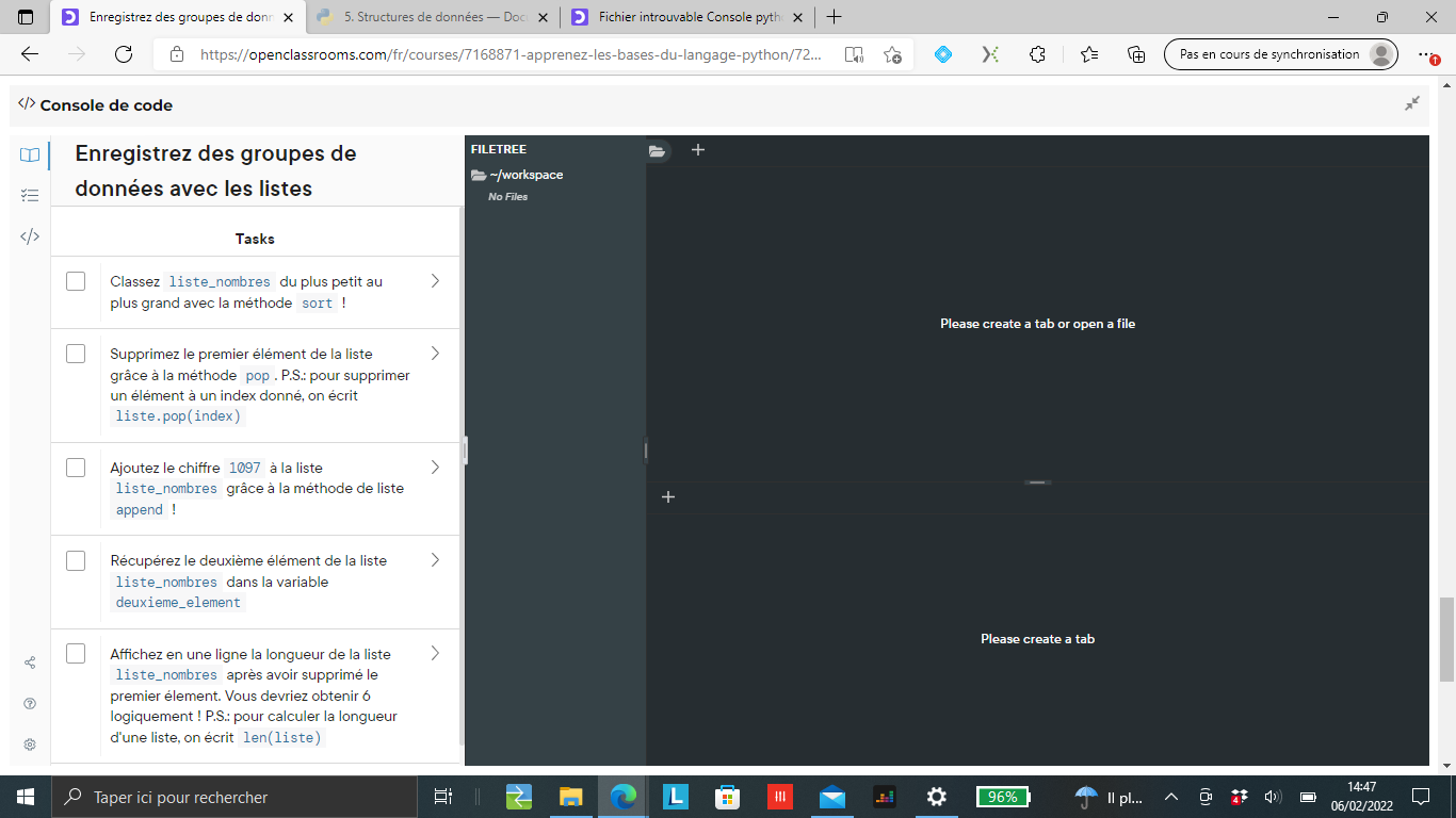 Fichier introuvable Console python cours openclass par alokayaaa - page 1 - OpenClassrooms